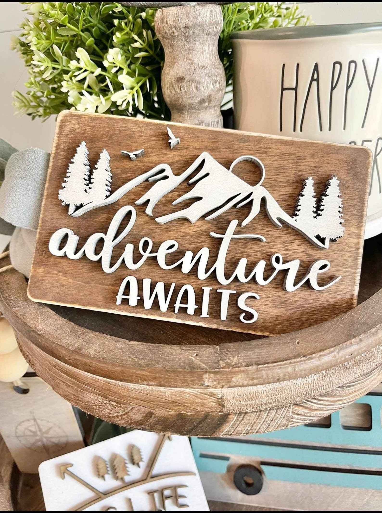 Adventure Awaits Tiered Tray Traveling Themed Signs - Etsy
