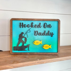 Hooked on Daddy - Personalized Fathers Day Gift - Fisherman Fathers Day ...