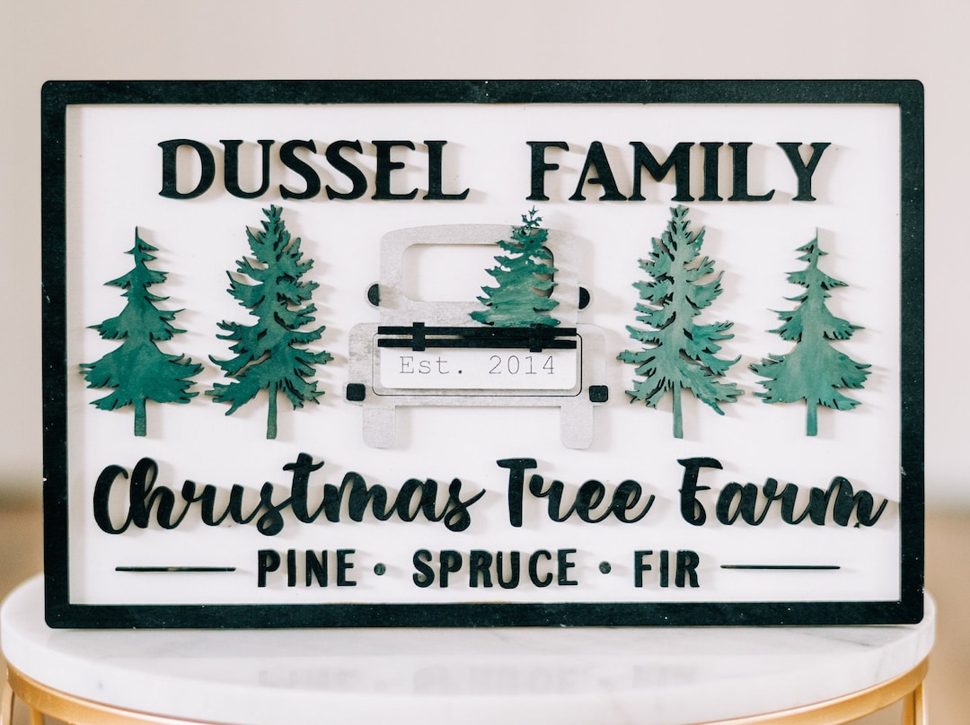 Personalized Christmas Tree Farm Sign: Custom Family Decor - Etsy