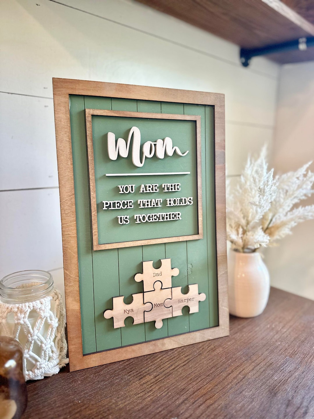 Personalized Mother's Day Puzzle Sign, Gifts for Mom, You Are the Piece ...