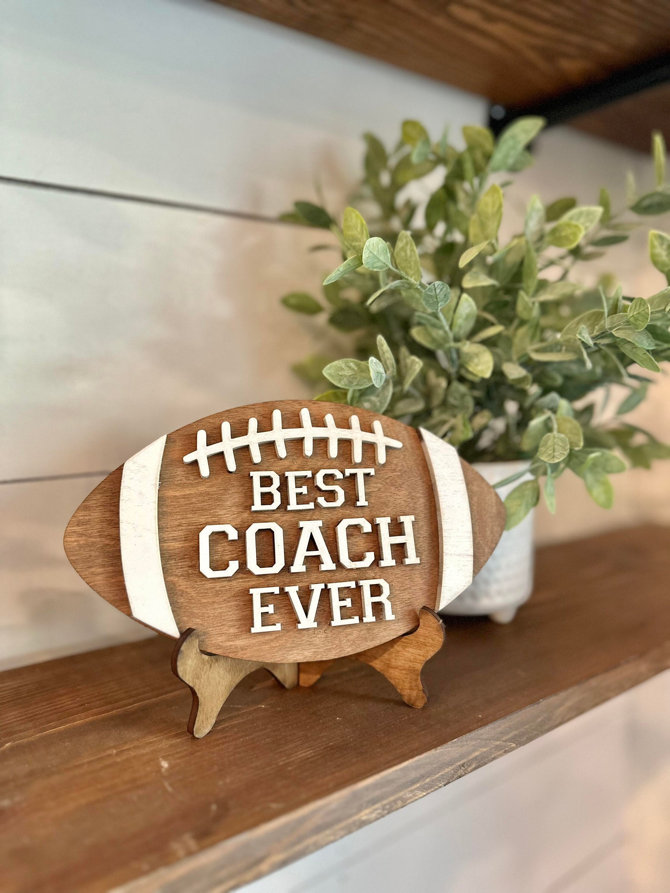 Best Coach Ever Desktop Football Coach Sign - Gifts for Football Coach ...