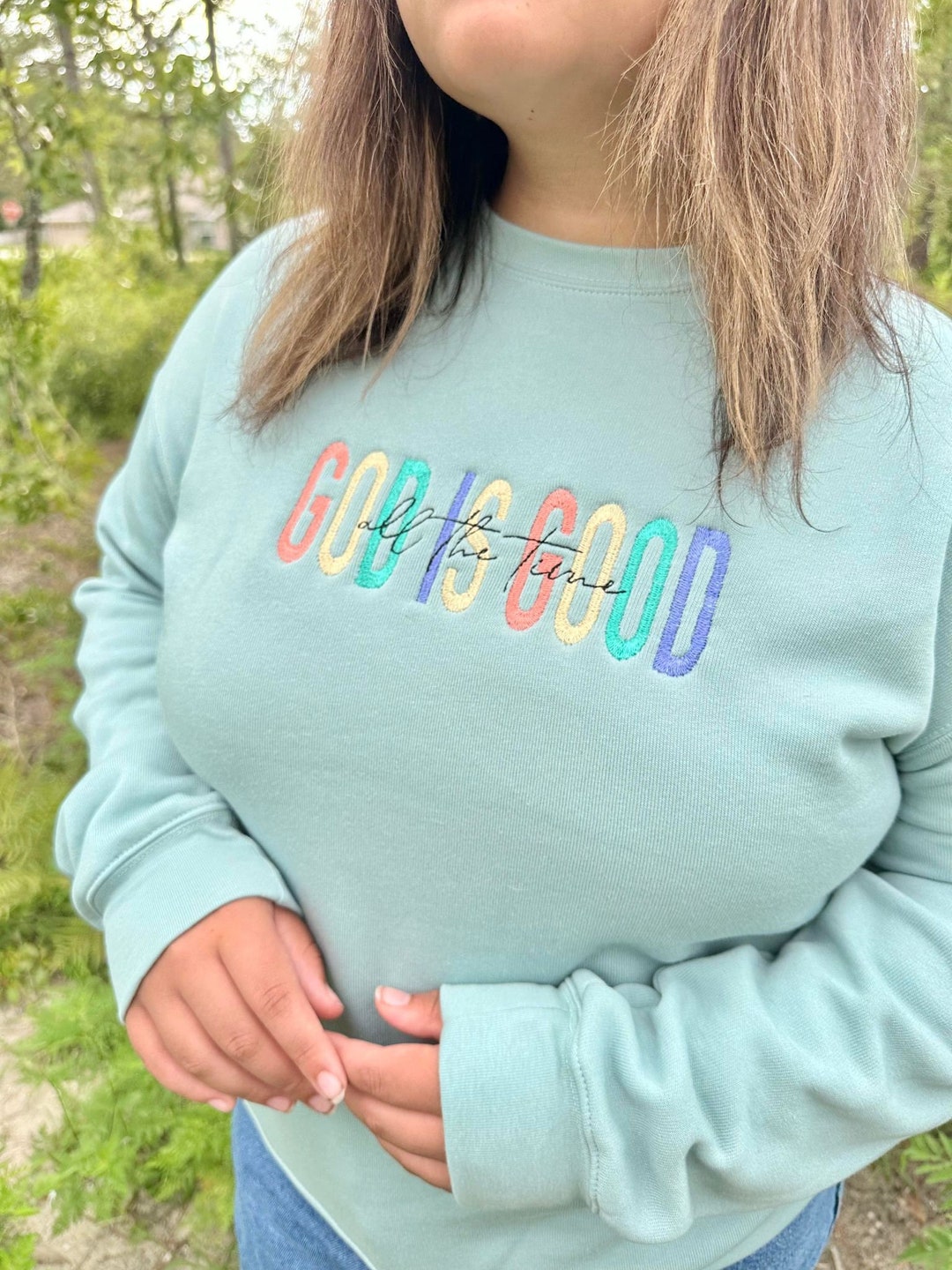God is Good Sweater, Embroidered Sweater, Faith Sweater, God is Good ...