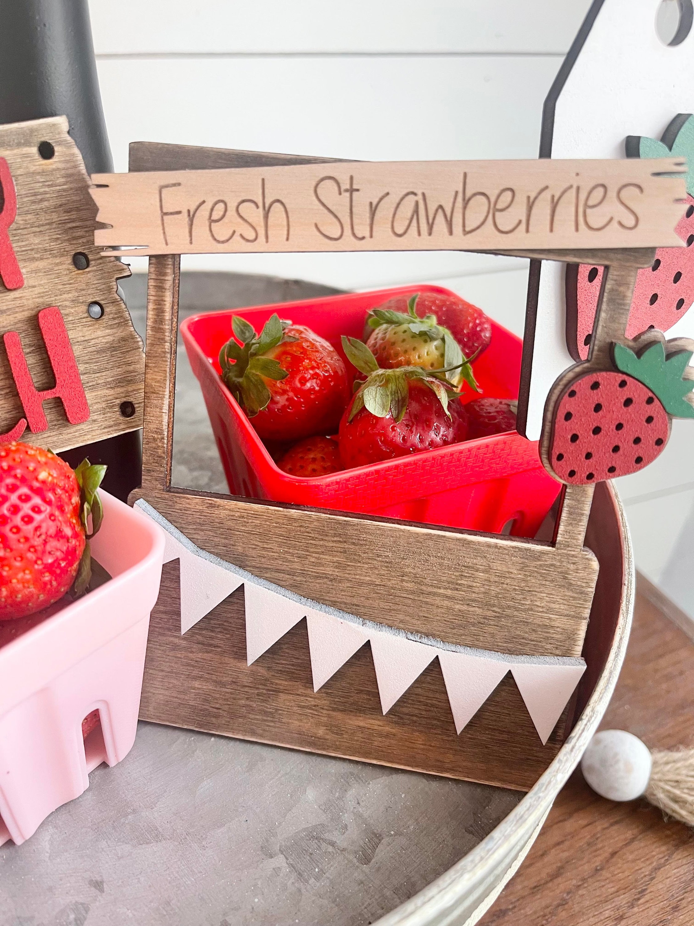 Strawberry Tiered Tray - Strawberry Decor - Strawberry Signs - Farm ...