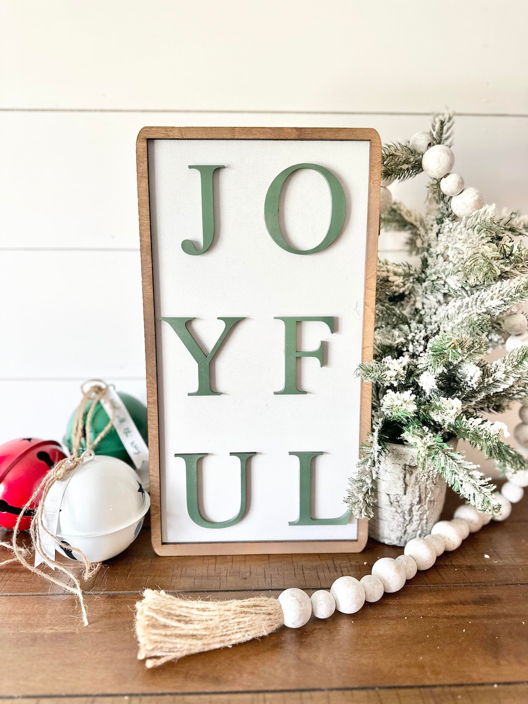 Joyful, Christmas Wall Art, Farmhouse Christmas Signs, Rustic Christmas ...