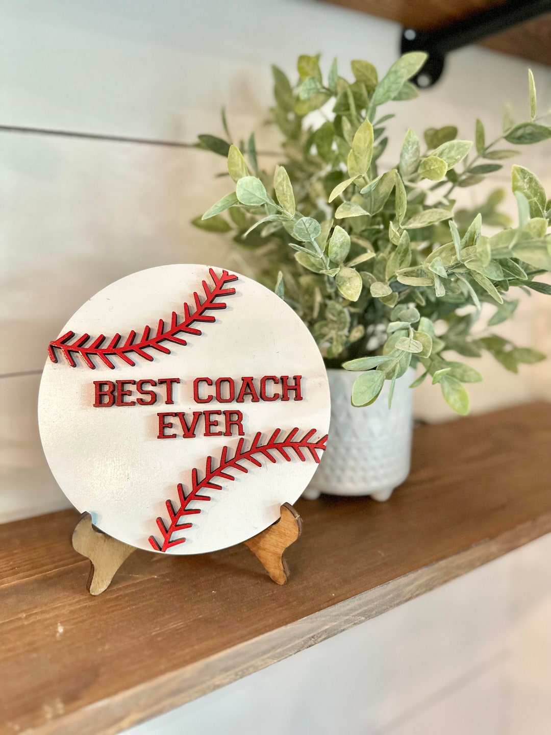 Best Coach Ever Desktop Baseball Coach Sign - Gifts for Baseball Coach ...