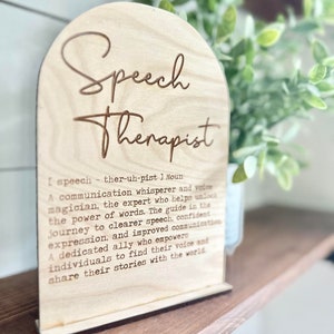 Speech Therapist - Boho Wood Sign - a Thoughtful Gift for a Speech ...
