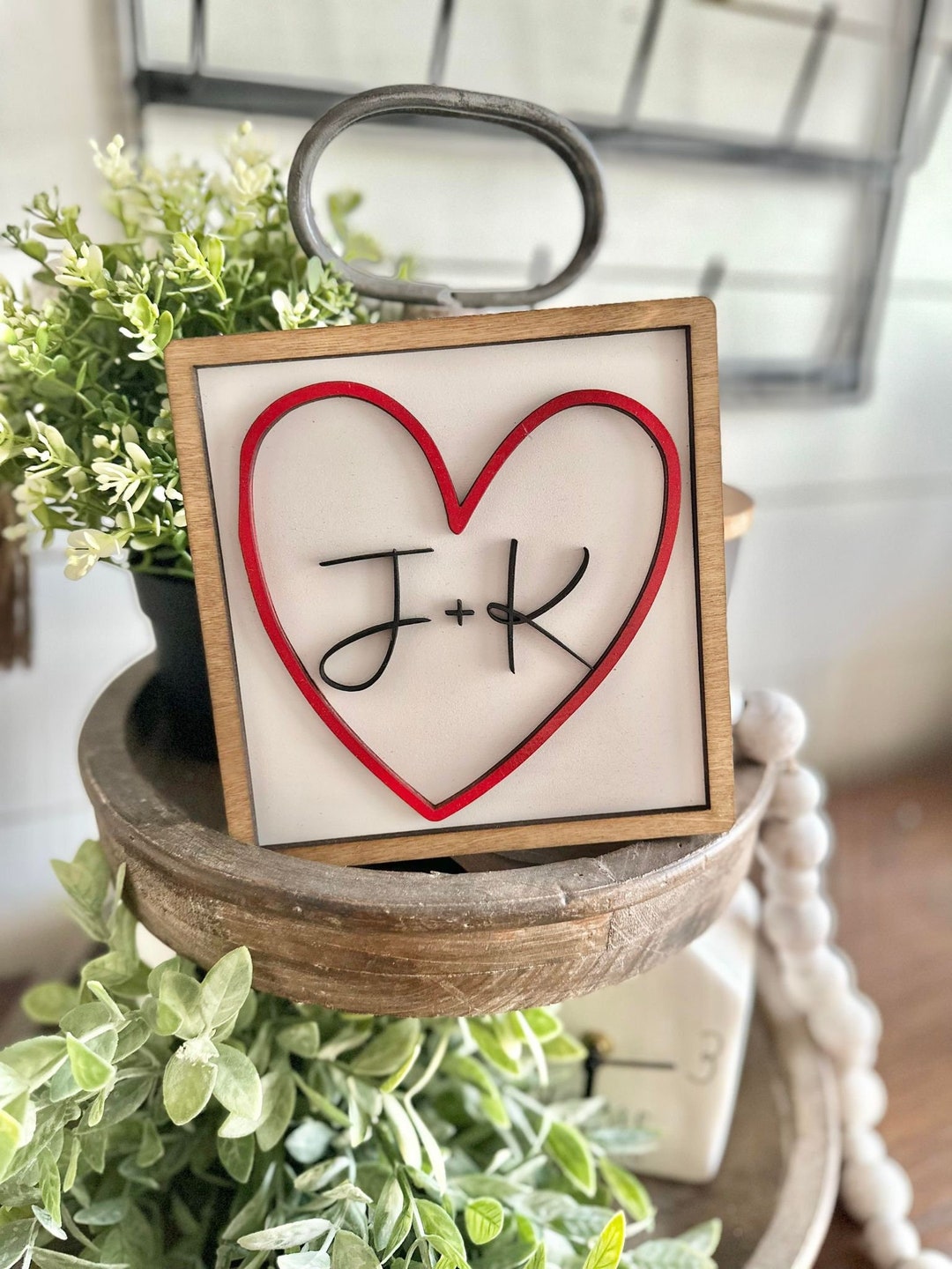 Personalized Initials Heart Sign - Valentines Heart With Initials ...