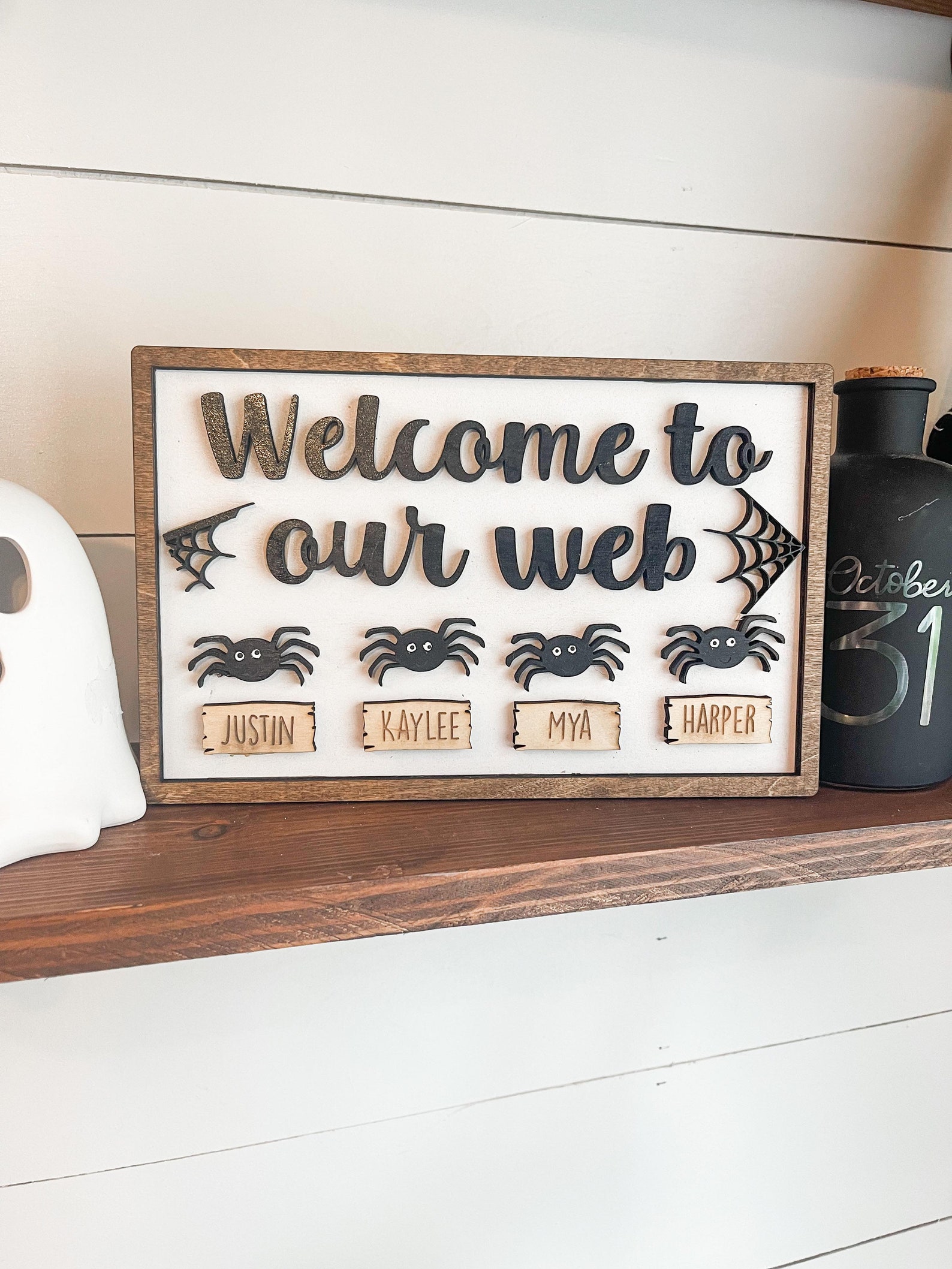 Welcome to Our Web Personalized Spider Family Sign - Etsy