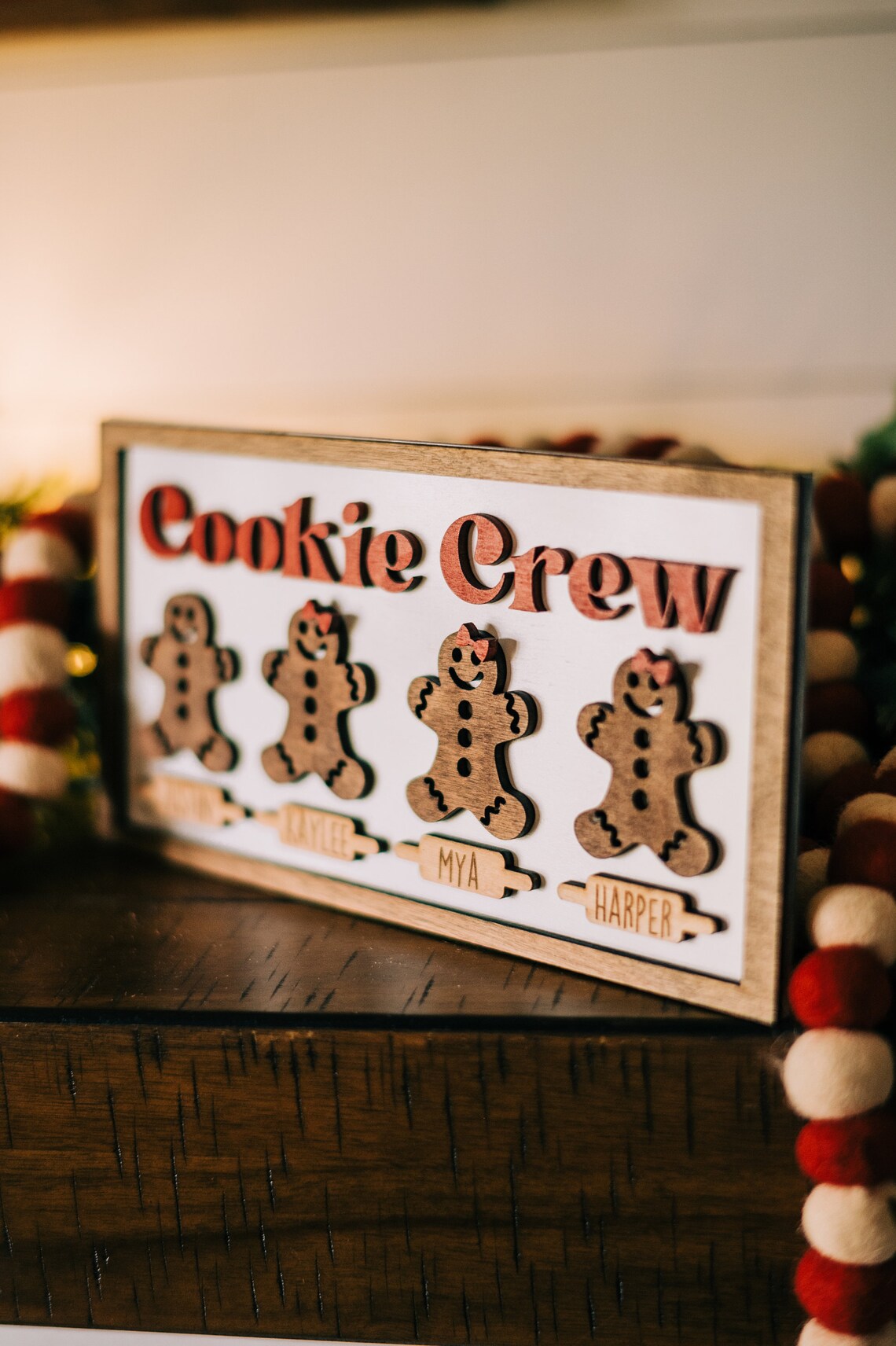 Gingerbread Family 3D Farmhouse Sign - Cookie Crew -gingerbread Sign ...