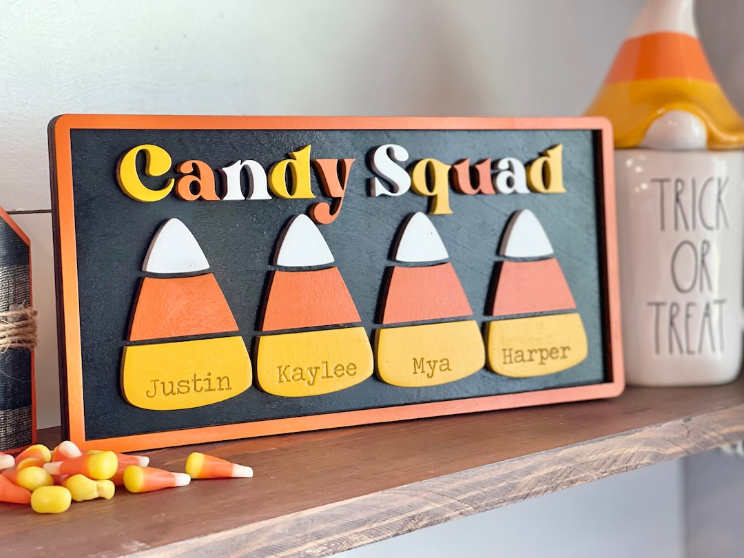 Personalized Candy Corn Family Sign - Halloween Decor - Etsy