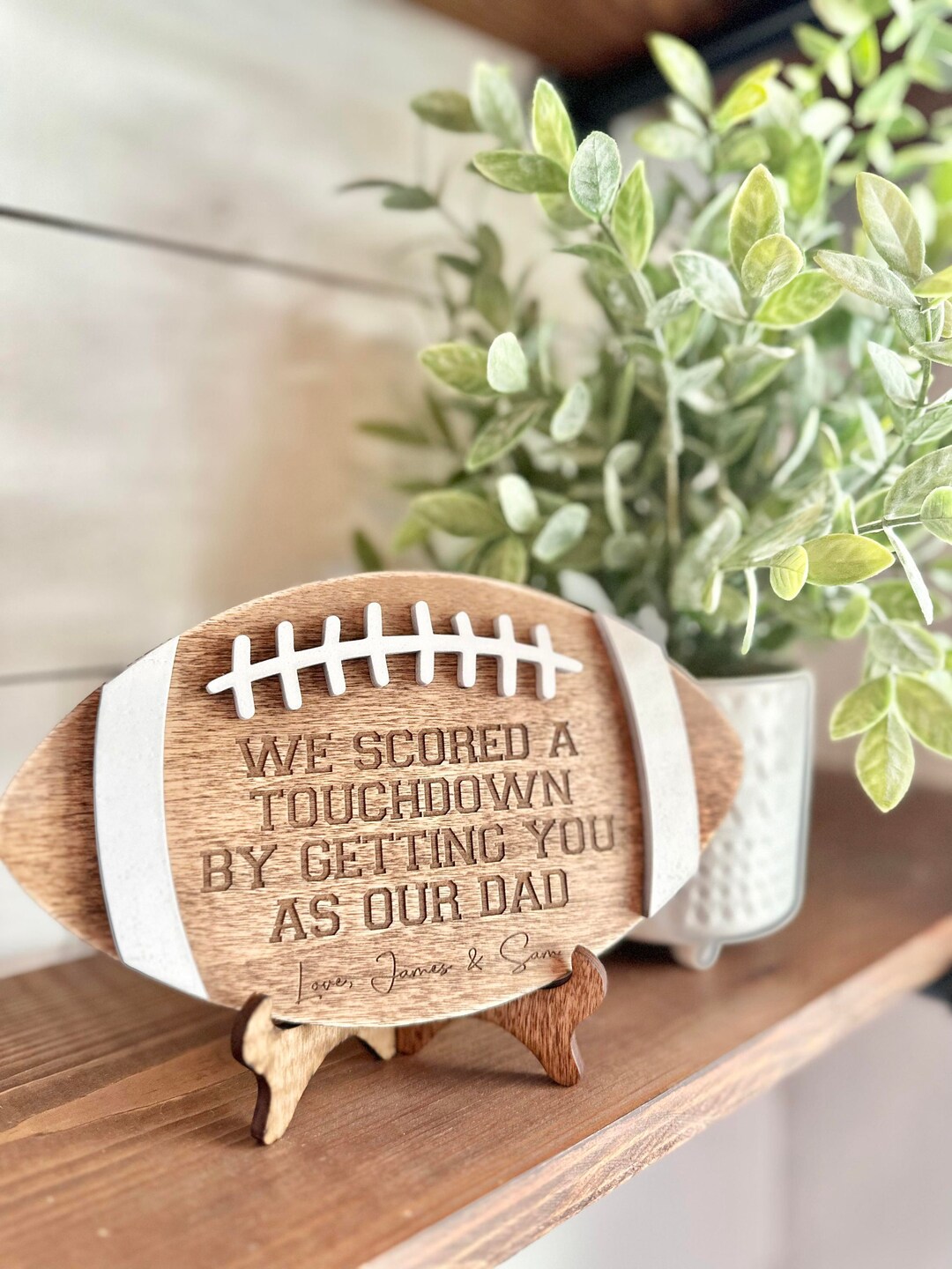 We Scored a Touchdown by Getting You as Our Dad - Football Sign for ...