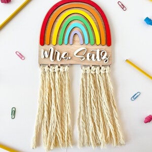 Teacher Name Sign, Rainbow, Teacher Appreciation Gift Personalized ...