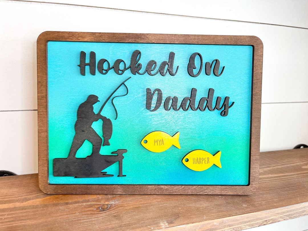 Hooked on Daddy Personalized Fathers Day Gift Fisherman Fathers Day ...