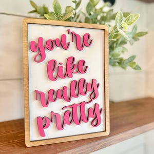 You're Like Really Pretty Sign | Girls Bedroom Decor | Positive Mindset ...