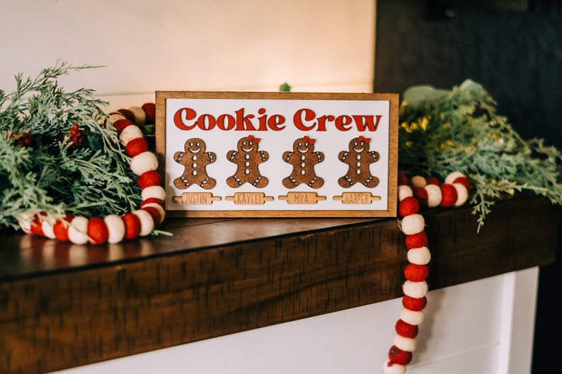 Gingerbread Family 3D Farmhouse Sign - Cookie Crew -gingerbread Sign ...