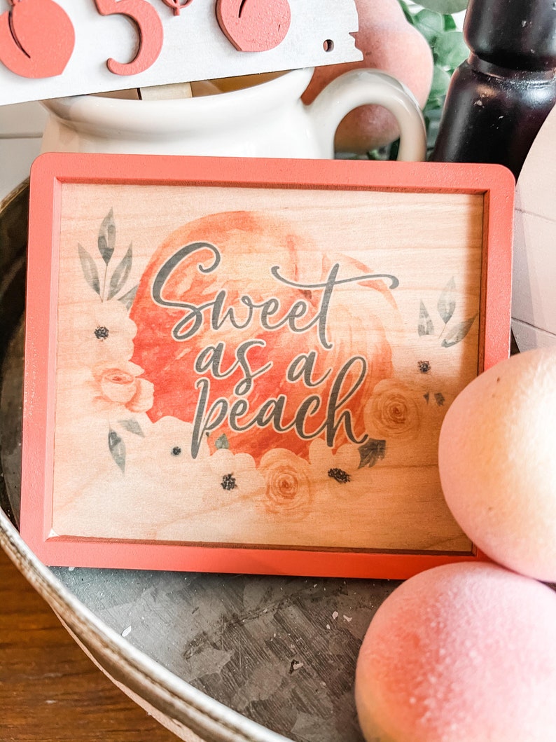 Farm Fresh Peaches Peach Tiered Tray Decor Life is Peachy - Etsy