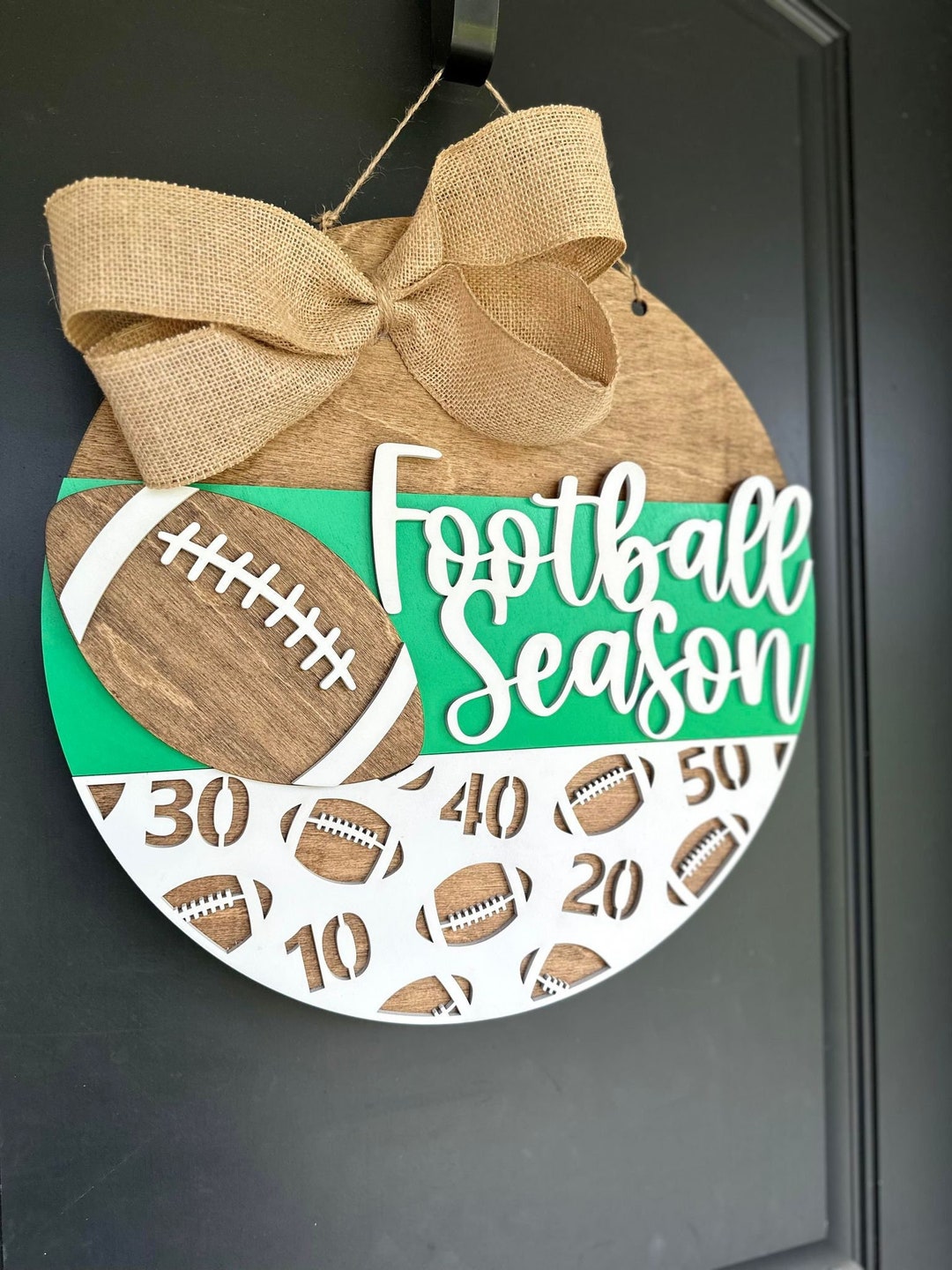 Football Season Door Hanger - Customize With Your Team Colors ...
