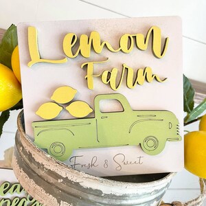 Lemon Tiered Tray Signs, Lemon Decor, Lemon 3D Mini Signs, Lemon Farm ...