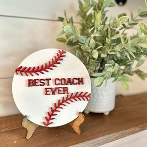 Best Coach Ever Desktop Baseball Coach Sign - Gifts for Baseball Coach ...