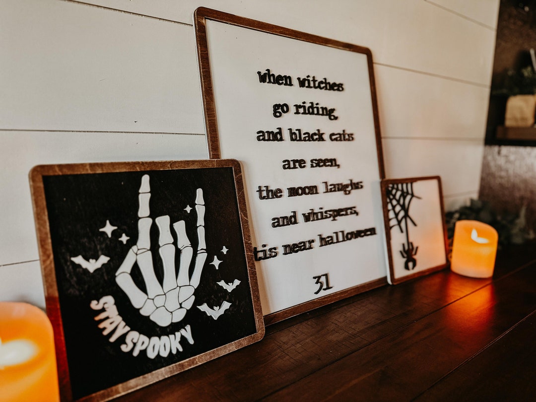 Halloween Sign Trio - Halloween Decor - Spooky Halloween Signs ...
