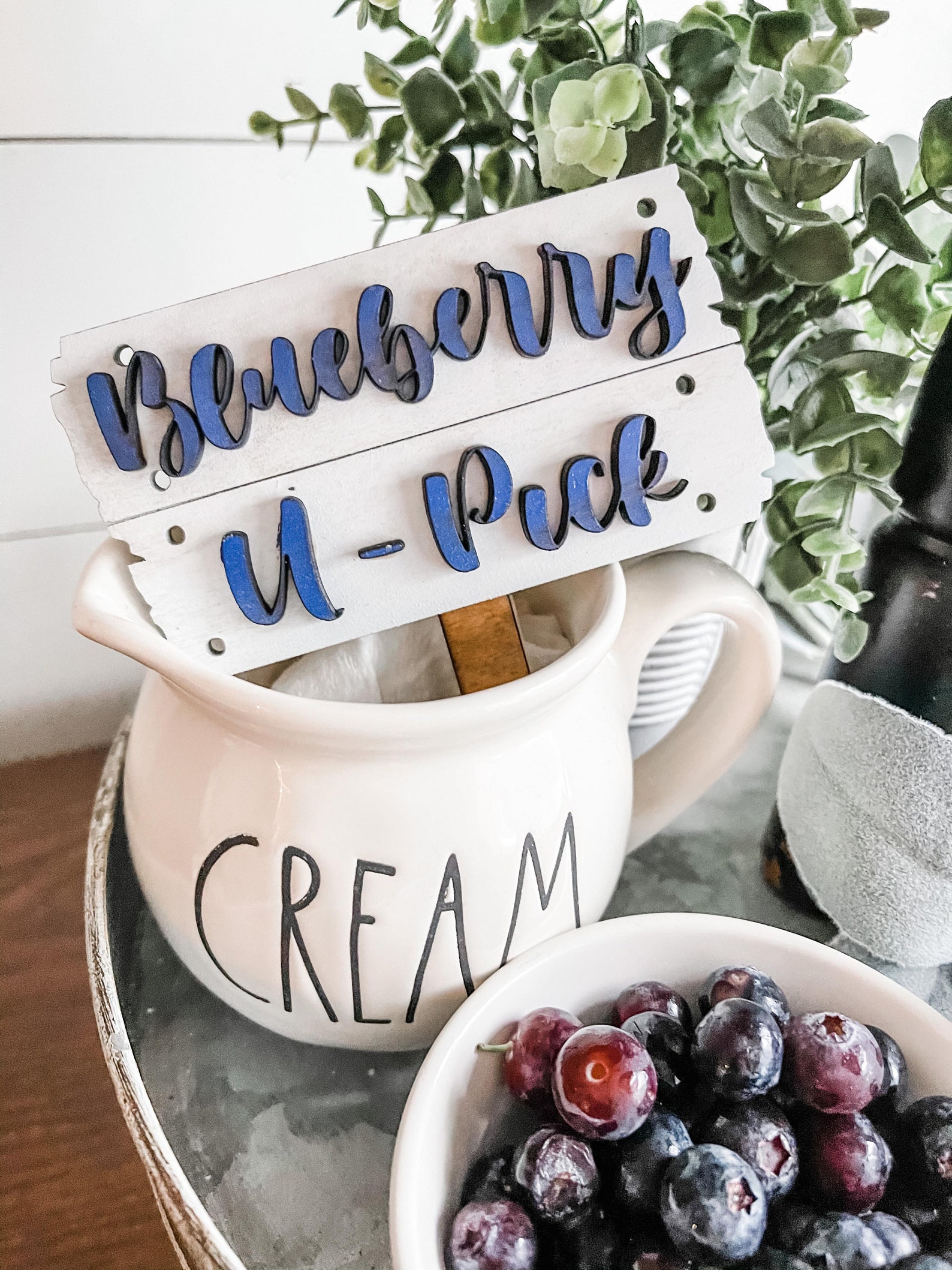 Blueberry Tiered Tray Signs: Farmhouse Summer Decor - Etsy