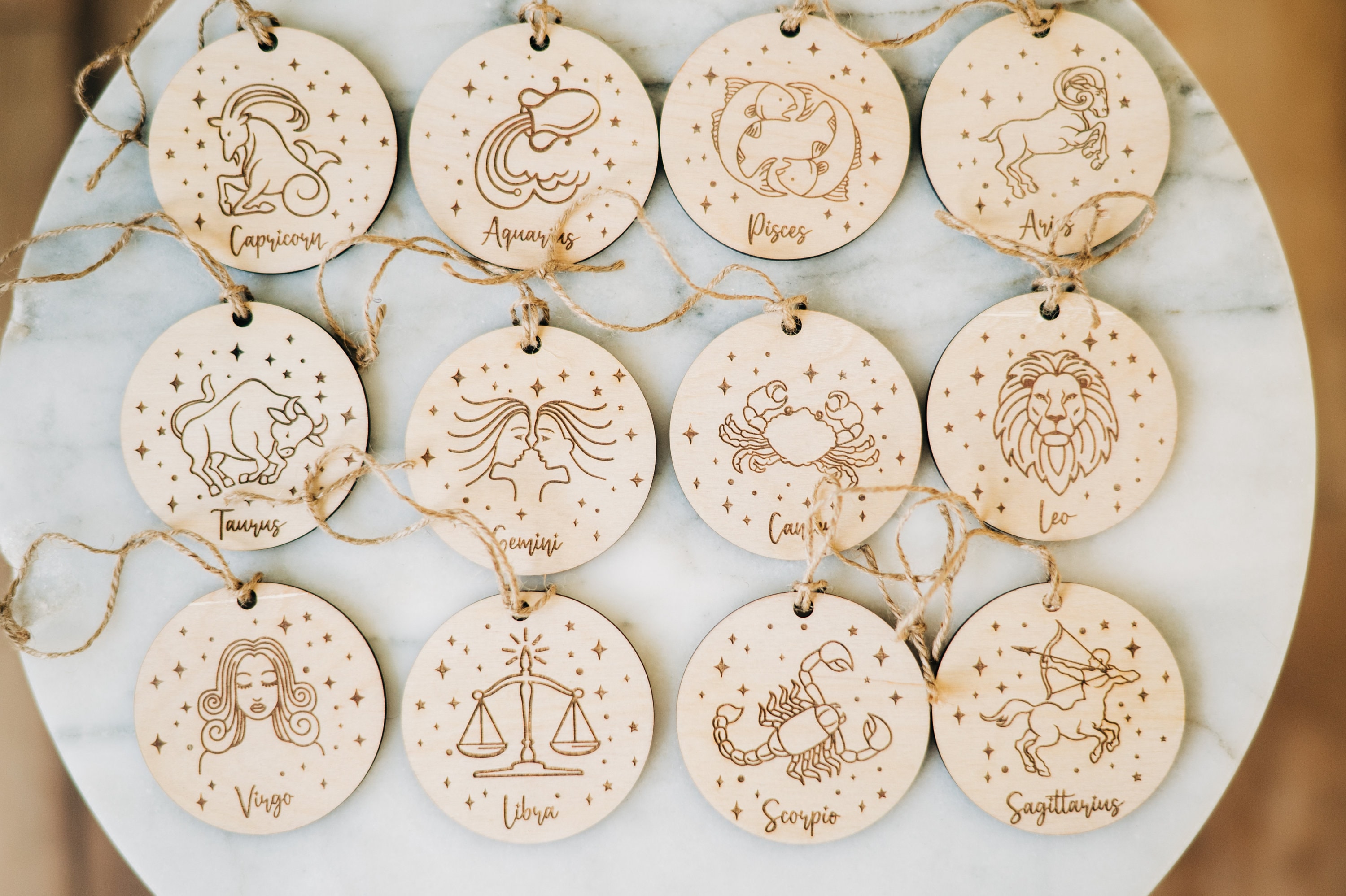 Astrology Ornaments Astrology Gifts Natural Wooden - Etsy