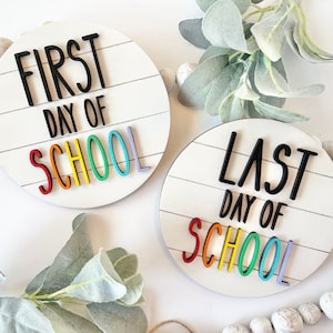 First or Last Day of School Shiplap Signs - Kids First Day of School ...