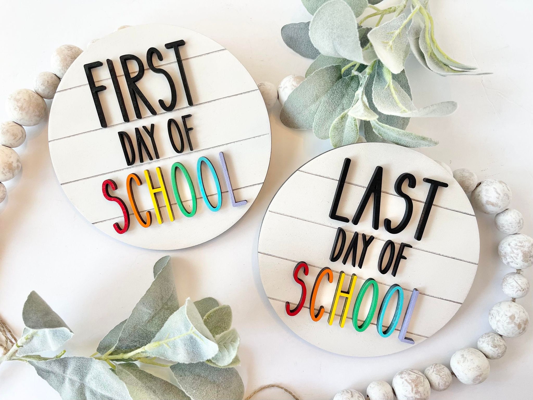 First or Last Day of School Shiplap Signs - Kids First Day of School ...
