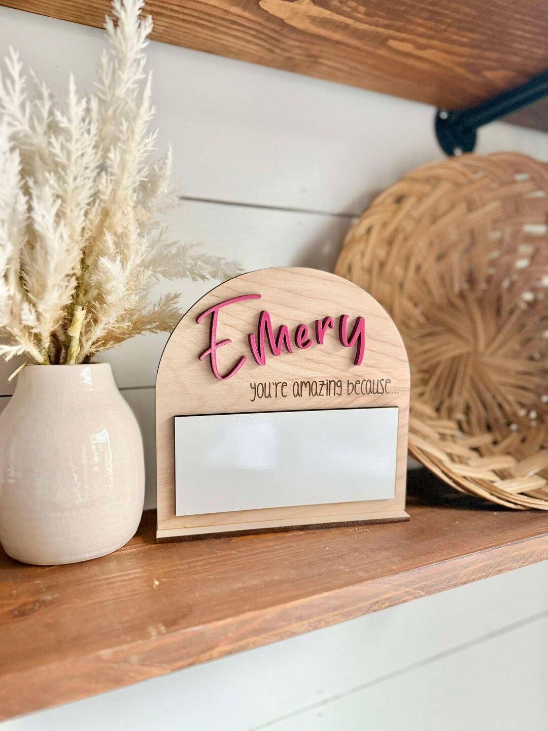 Kids Personalized You Are Amazing Because Sign | Dry Erase Affirmation ...