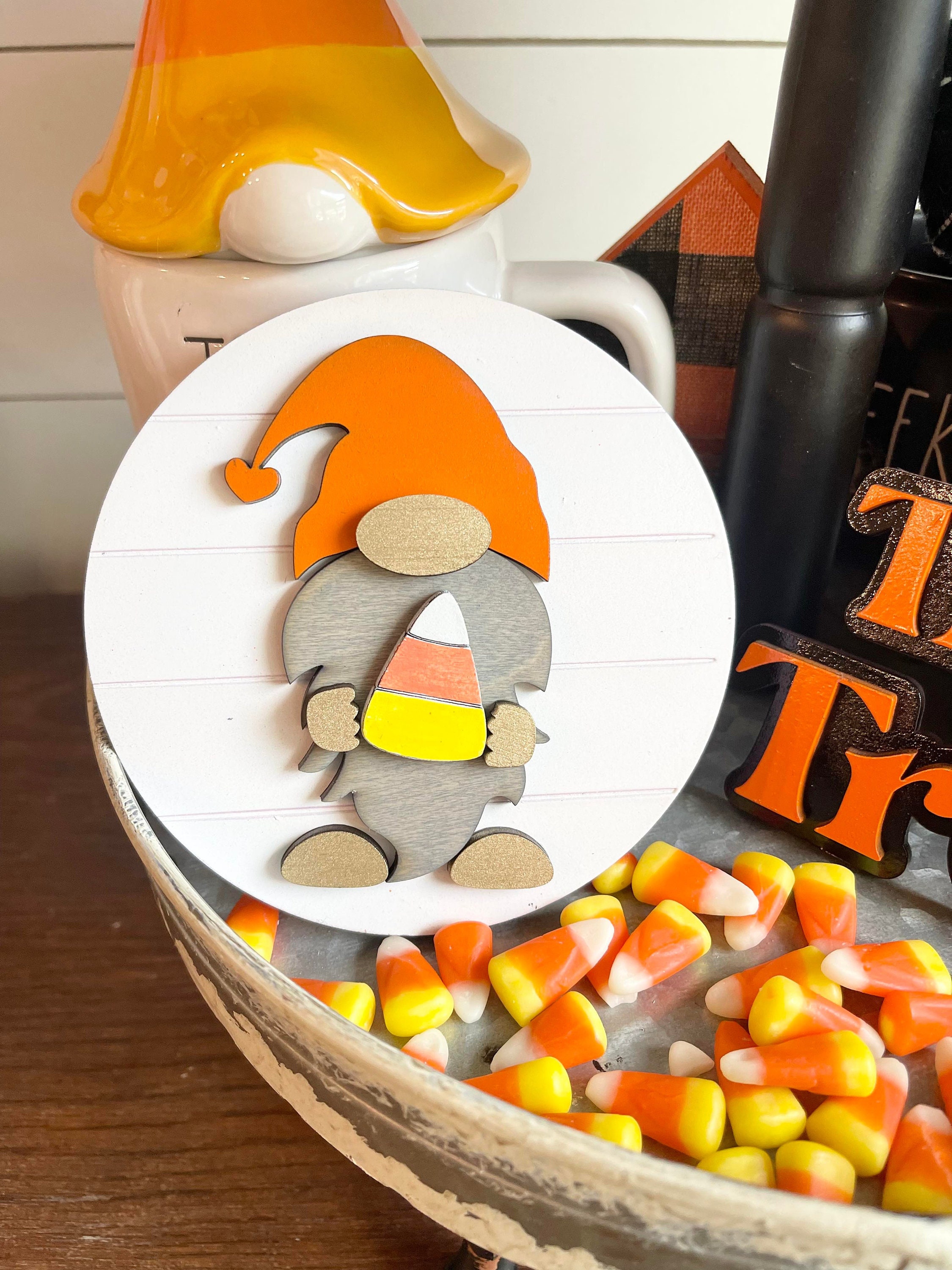 Candy Corn Tiered Tray Candy Corn Tray Decor Halloween - Etsy