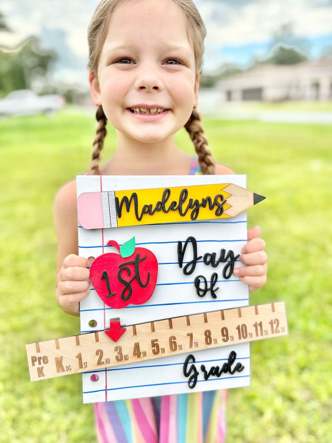 Personalized Back to School Sign, First Day of School Photo Prop ...