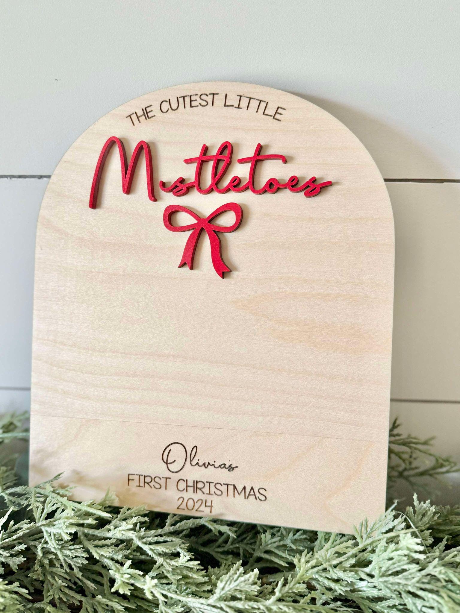 Babys First Christmas Footprint Sign, Mistletoes DIY Babys First ...