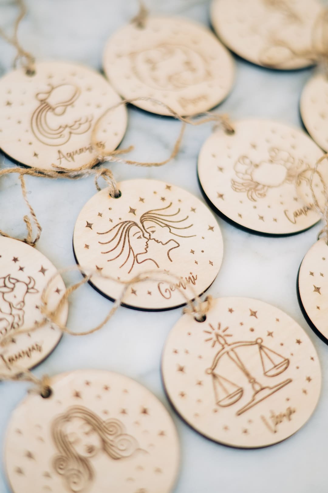 Astrology Ornaments - Astrology Gifts - Natural Wooden Astrology ...