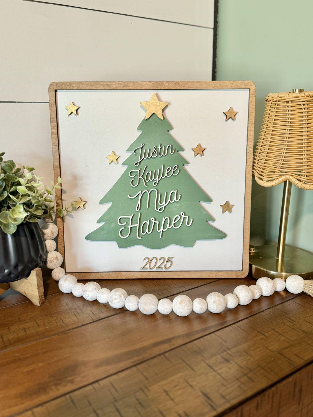 Personalized Family Christmas Sign | Family Christmas Tree Sign ...