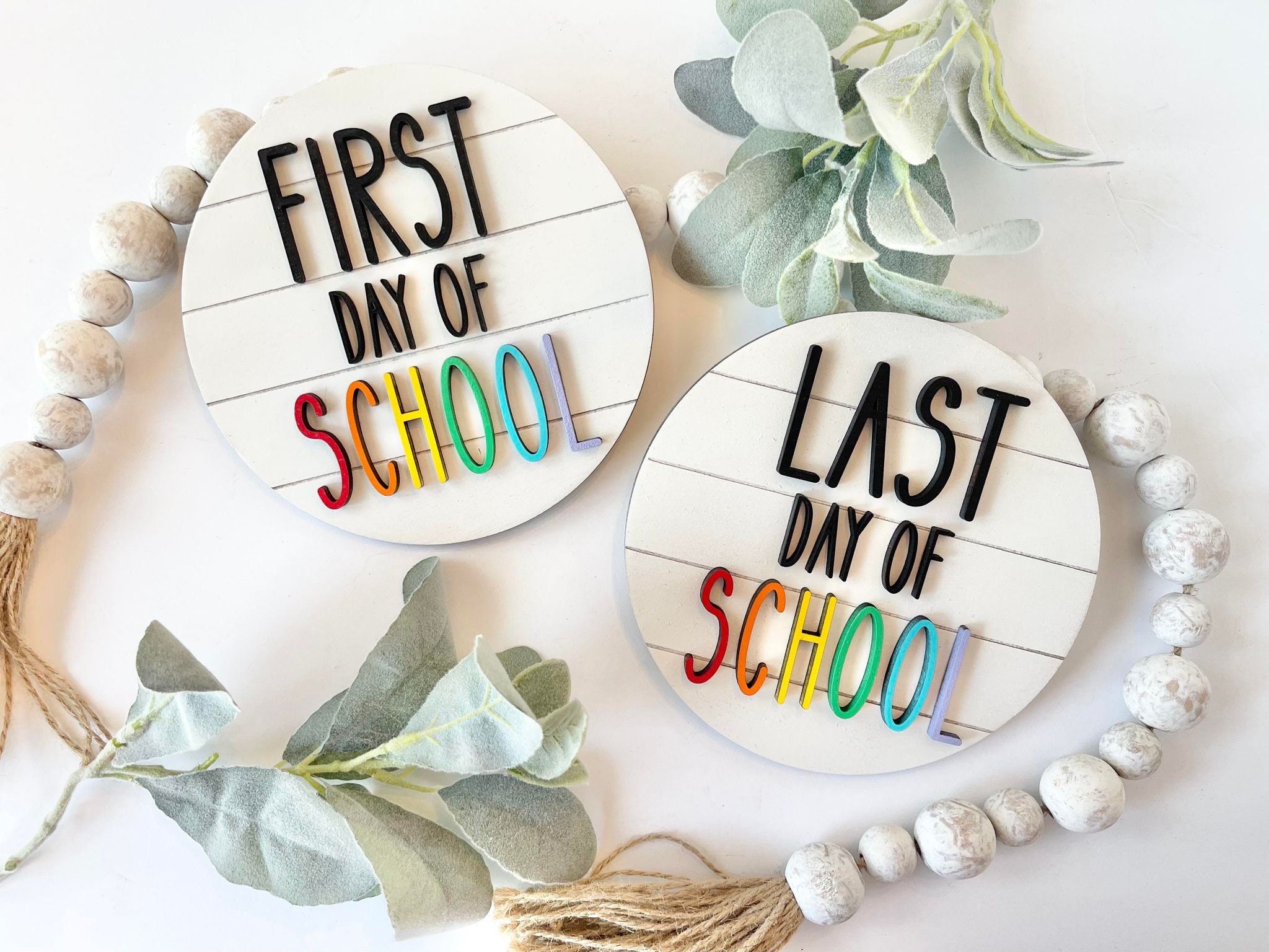 First or Last Day of School Shiplap Signs - Kids First Day of School ...