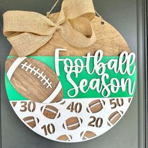 Football Season Door Hanger - Customize With Your Team Colors ...