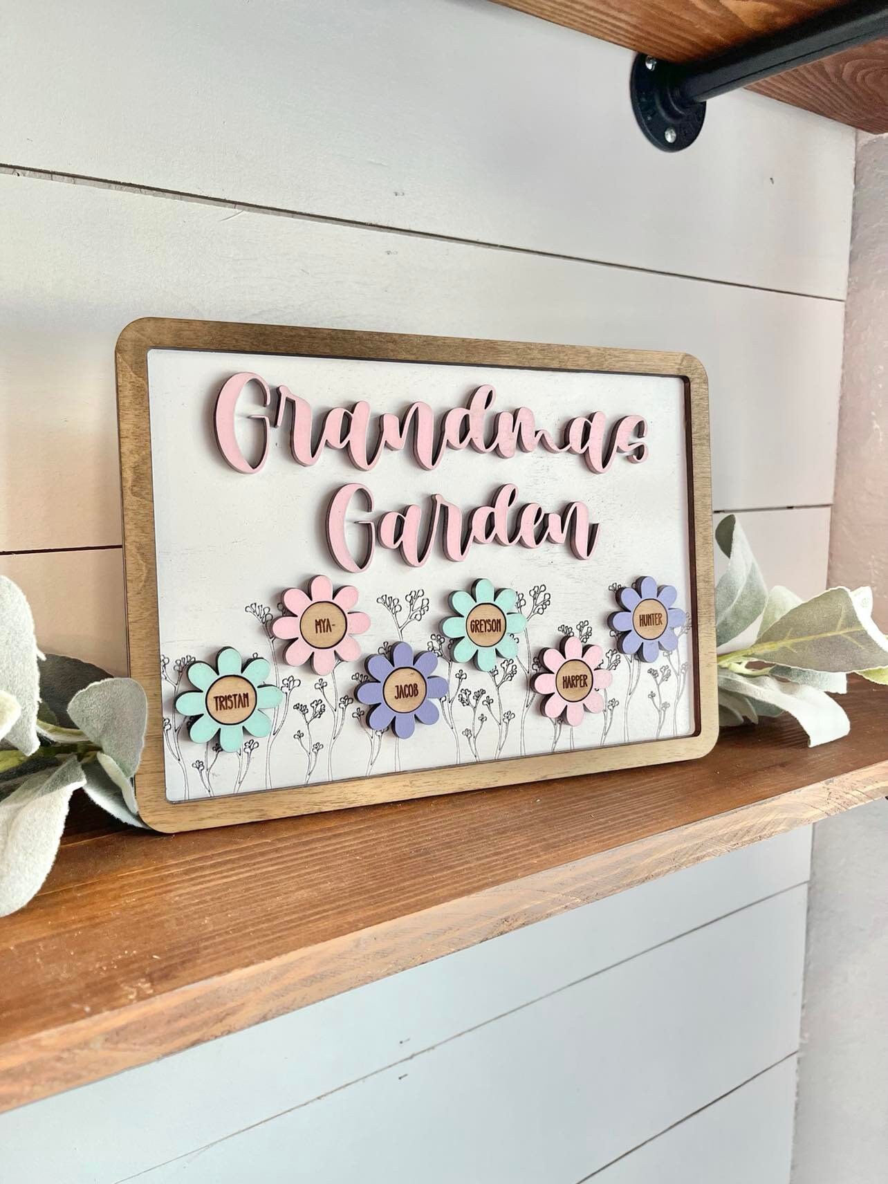 Grandmas Garden Personalized Flower Sign for Grandma Nana - Etsy