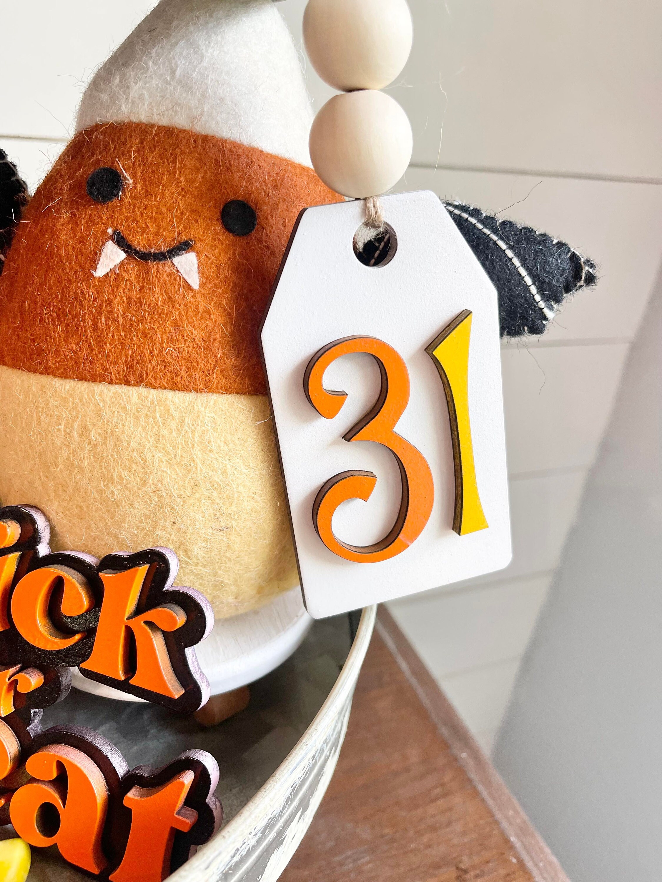 Candy Corn Tiered Tray Candy Corn Tray Decor Halloween - Etsy