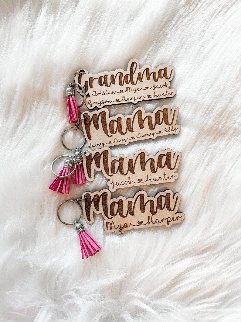 Mama Keychain - Mama Keychain With Children's Names - Mama Gift - Gifts ...