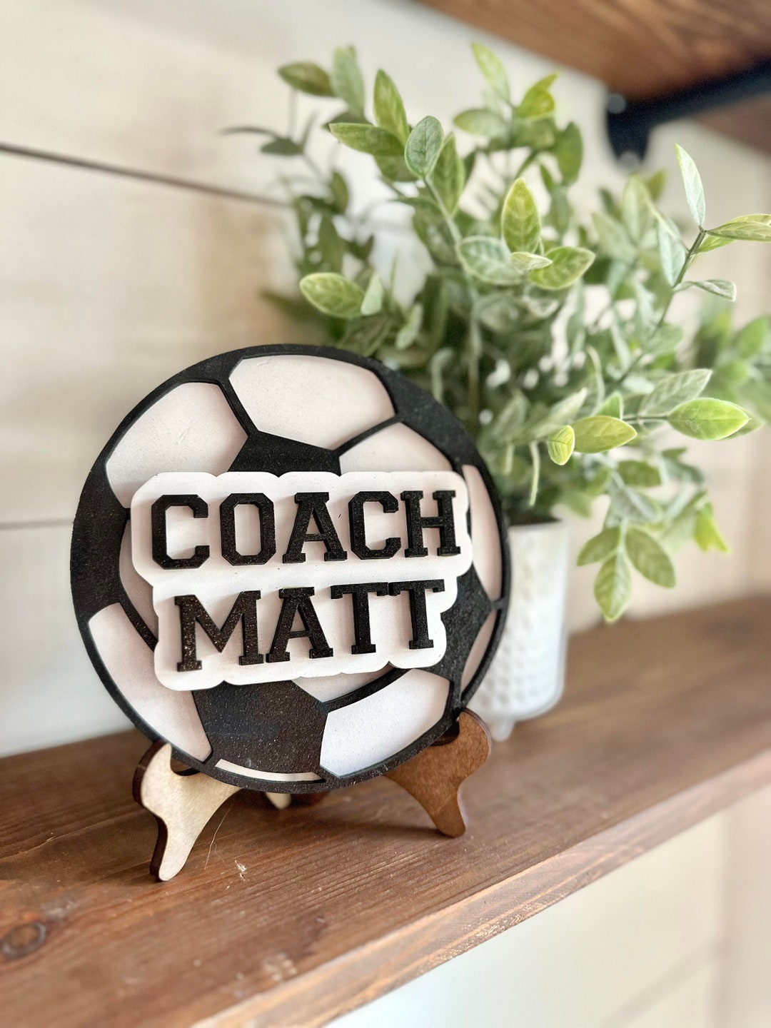 Personalized Desktop Soccer Coach Sign - Gifts for Soccer Coach - PE ...