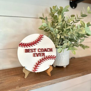 Best Coach Ever Desktop Baseball Coach Sign - Gifts for Baseball Coach ...