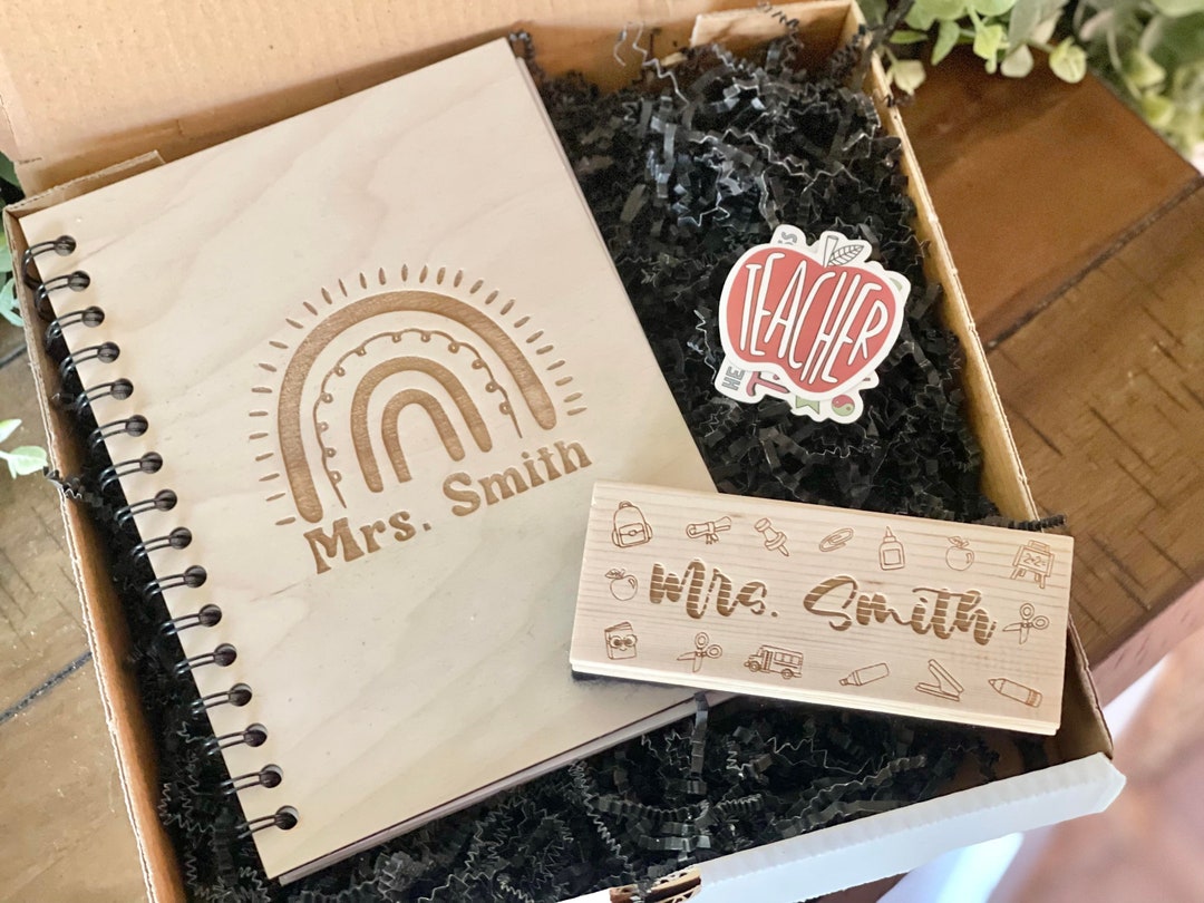 Teacher Gift Set - Personalized Teacher Notebook - Personalized Teacher ...