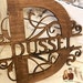 Last Name Monogram Scroll Laser Cut Last Name Last Name Hanging Wood ...