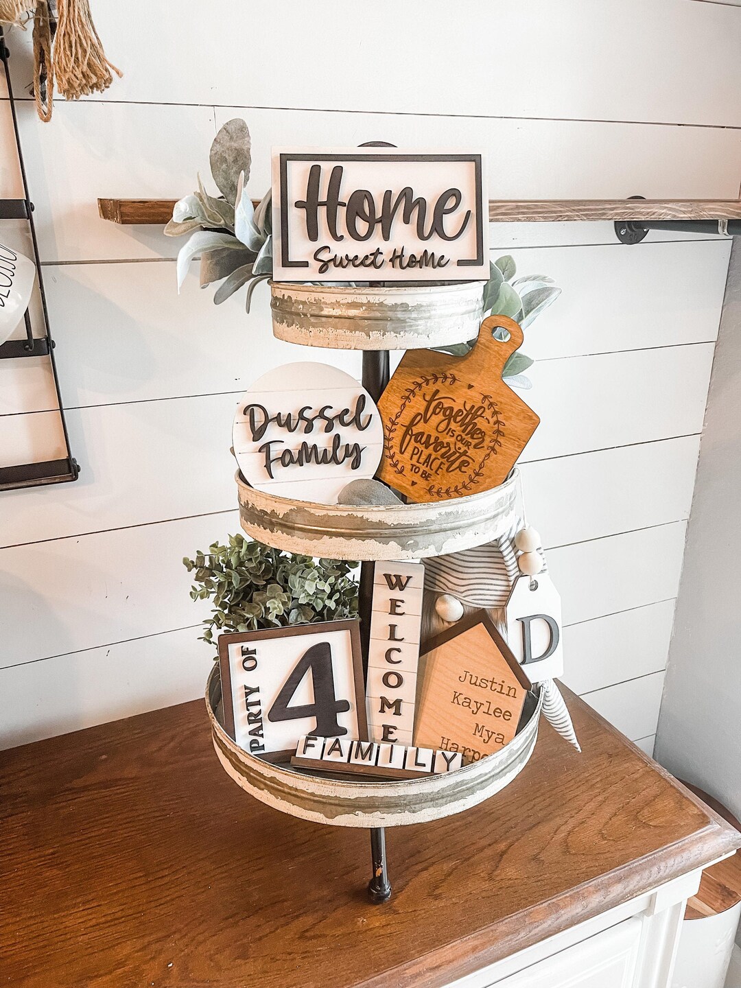 Family Tiered Tray Signs - Home Sweet Home Tiered Tray Signs ...