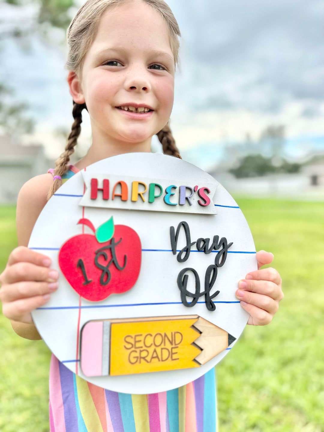 First Day of School Photo Prop, Back to School Sign Kit, Personalized ...