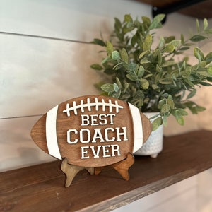 Best Coach Ever Desktop Football Coach Sign - Gifts for Football Coach ...