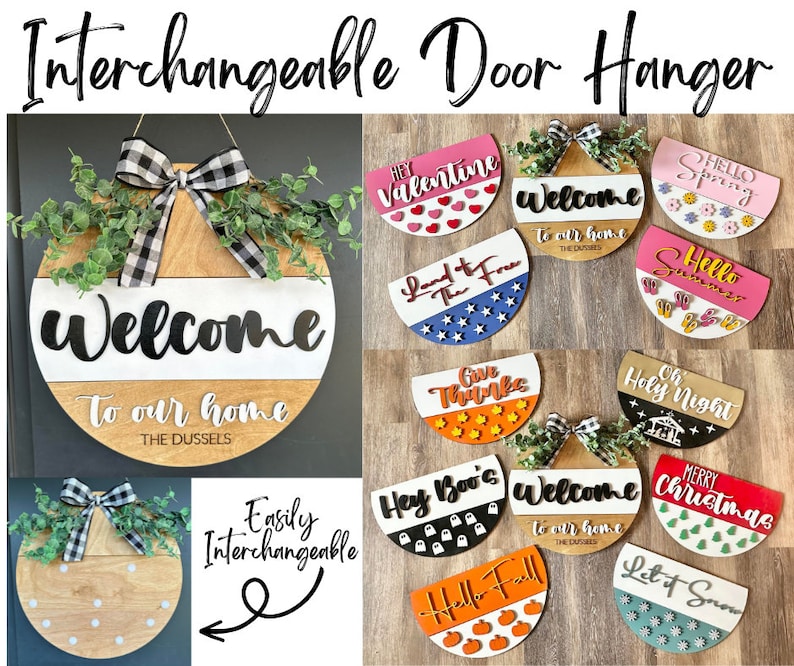 Seasonal Interchangeable Door Hanger Fully Interchangeable - Etsy