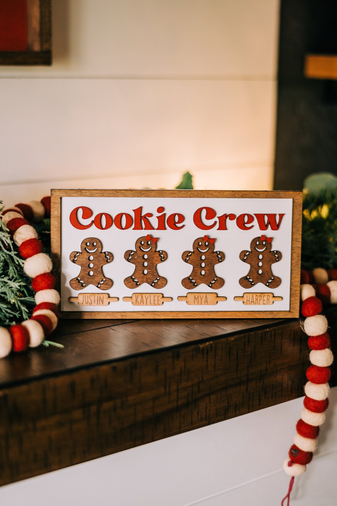 Gingerbread Family 3D Farmhouse Sign - Cookie Crew -gingerbread Sign ...