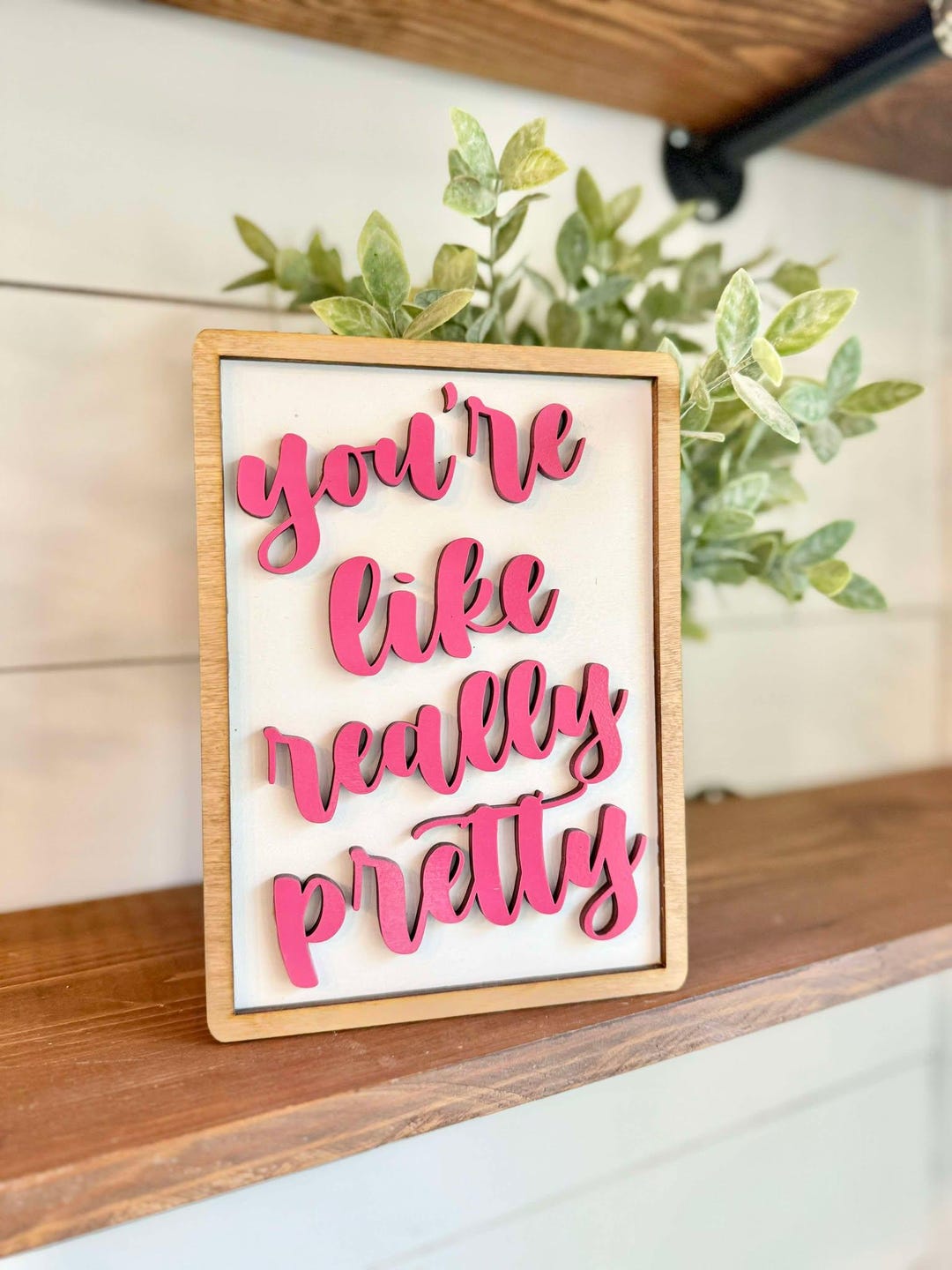 You're Like Really Pretty Sign | Girls Bathroom Decor | Pink Bathroom ...