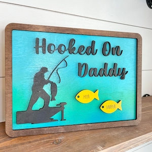 Hooked on Daddy - Personalized Fathers Day Gift - Fisherman Fathers Day ...